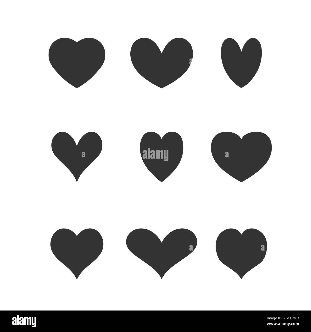 Vector heart icons. Heart symbol collection. Simple heart illustration ...