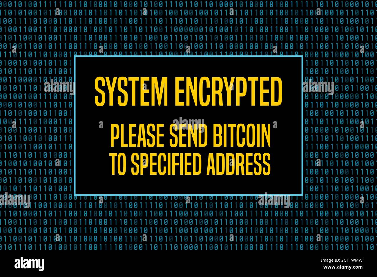 System encrypted screen. Ransomware data breach extortion. Computer ...