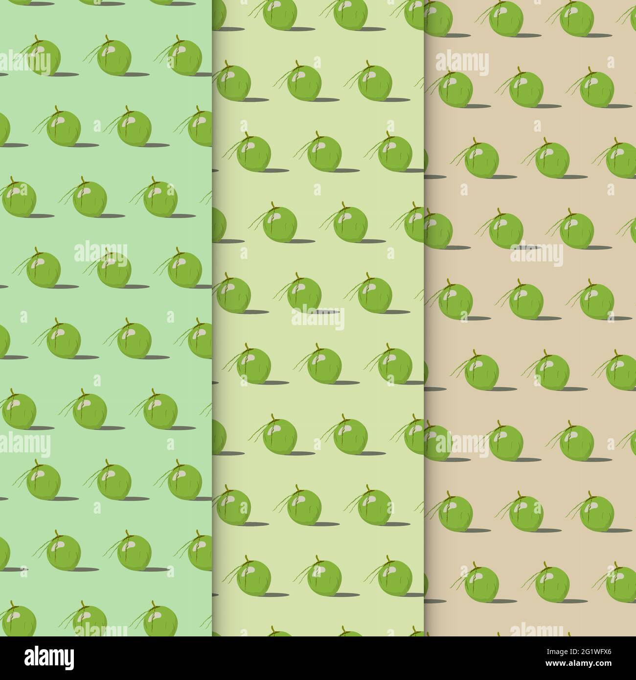 Set of seamless coconut pattern. Coconut pattern with three options ...