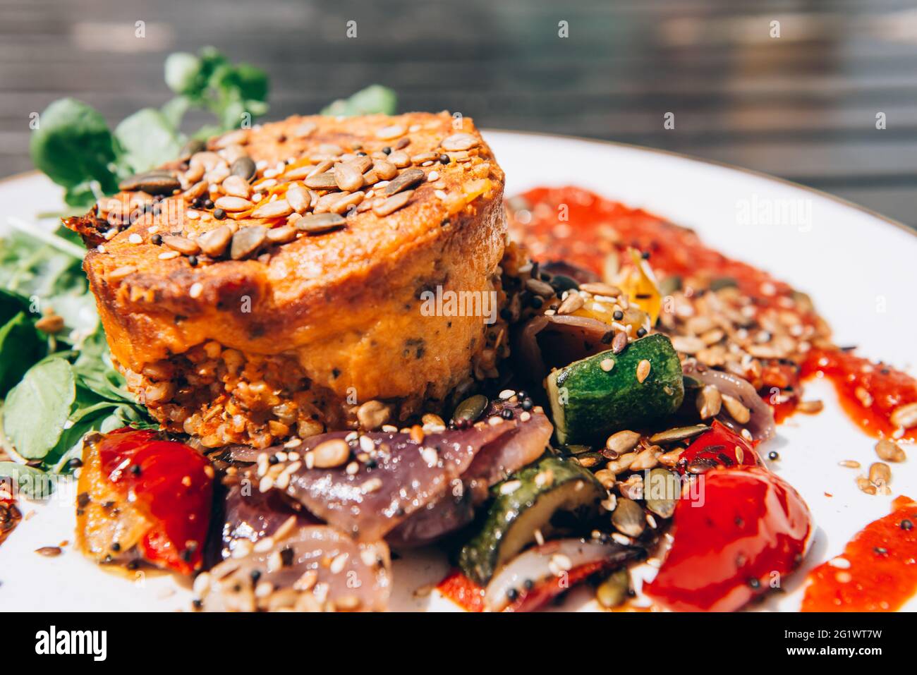 Vegetarian option of Sunday Roast in Pub Stock Photo - Alamy