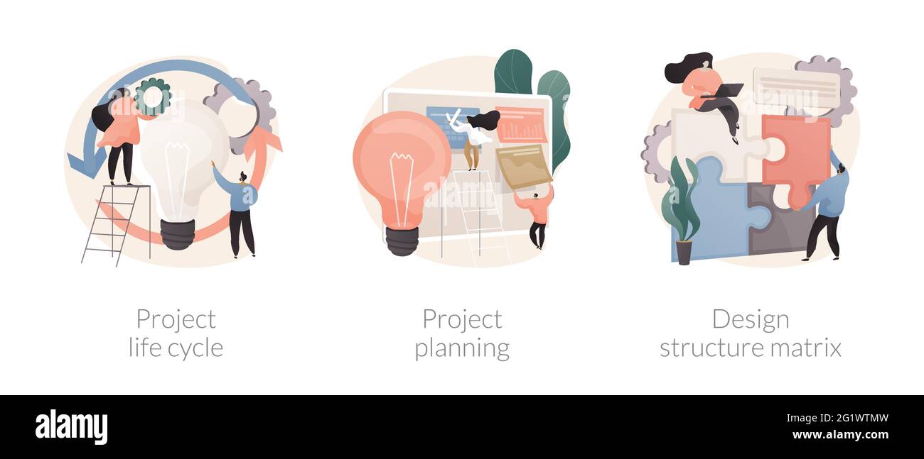 Project life cycle abstract concept vector illustrations Stock Vector ...