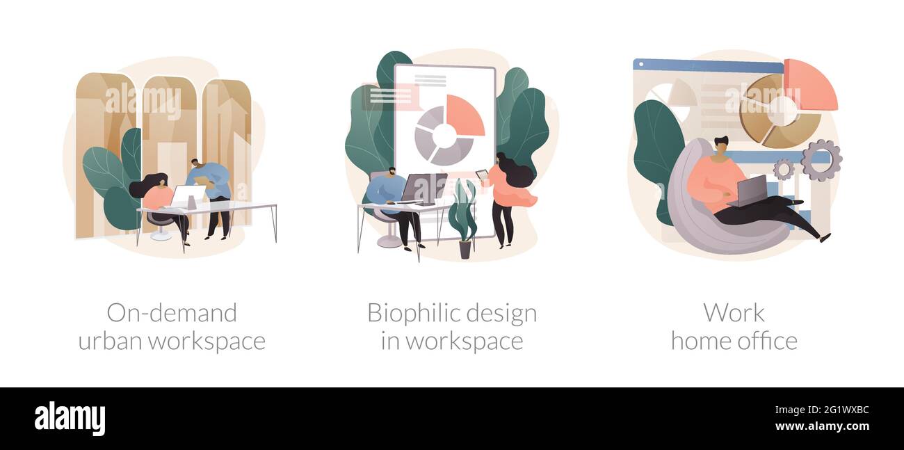 Workplace organization abstract concept vector illustrations Stock ...