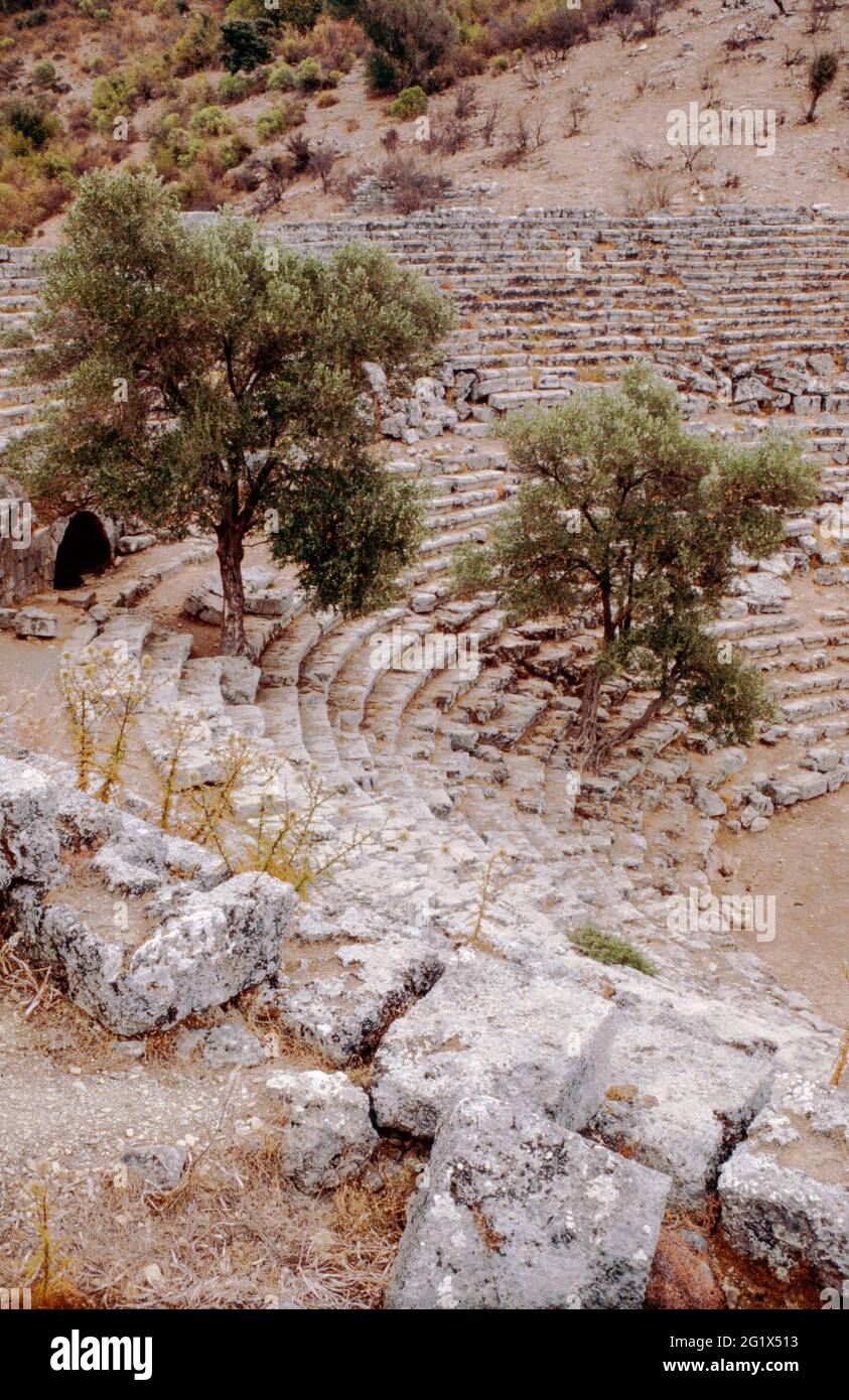Kaunos - ruins of ancient town In Anatolia, Turkey. Theatre with 5000 ...