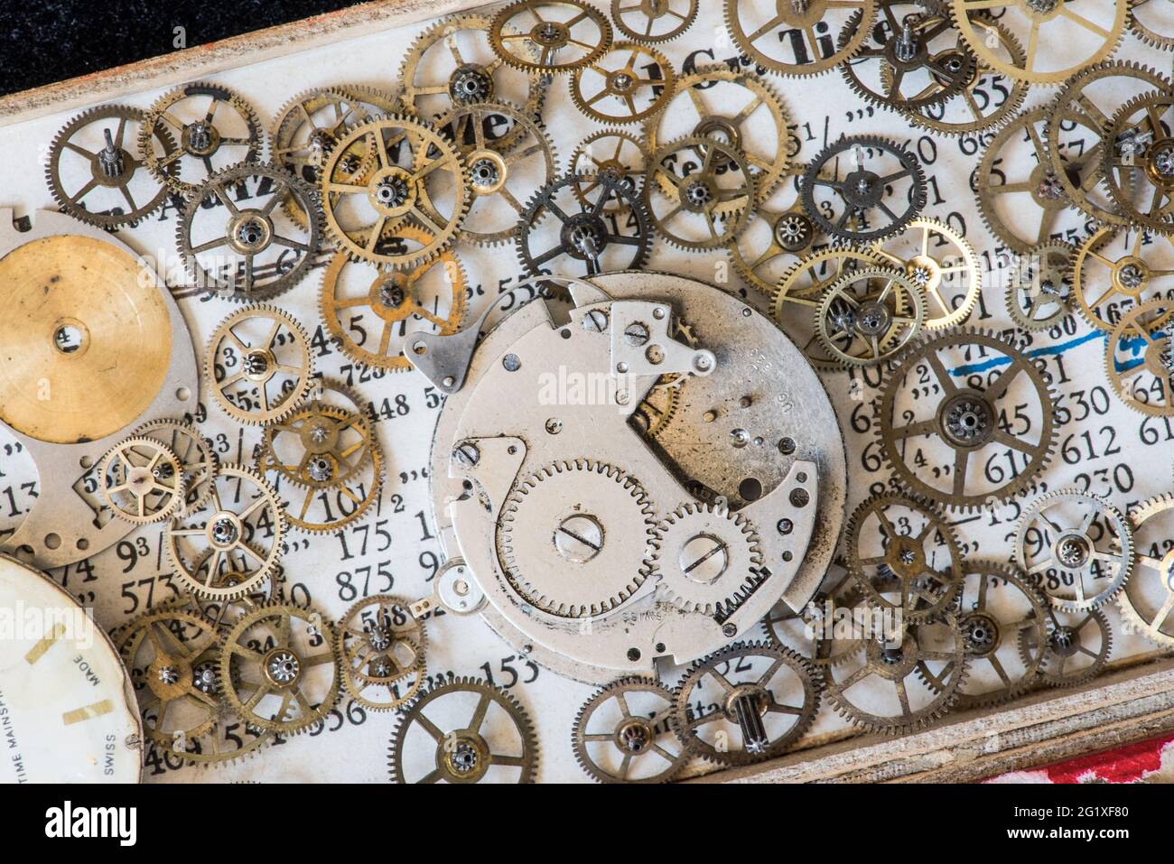Assorted watch parts Stock Photo - Alamy