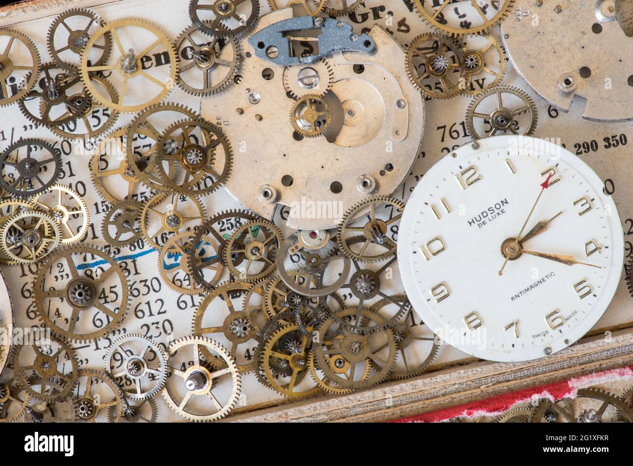 Assorted watch parts Stock Photo - Alamy