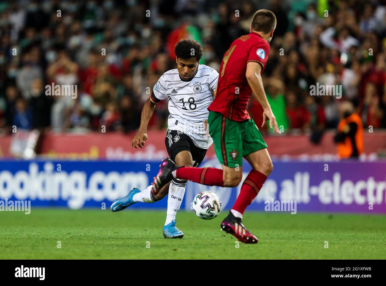 LJUBLJANA, SLOVENIA - JUNE 06: Karim Adeyemi of Germany in action ...
