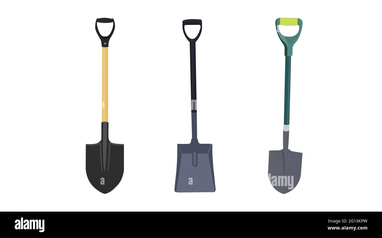 Shovel Set. Set of vector isolated illustrations of shovels Stock ...