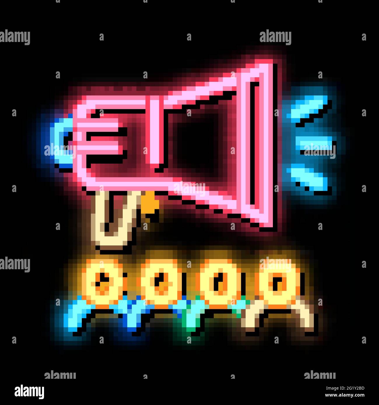 Loudspeaker neon glow icon illustration Stock Vector Image & Art - Alamy