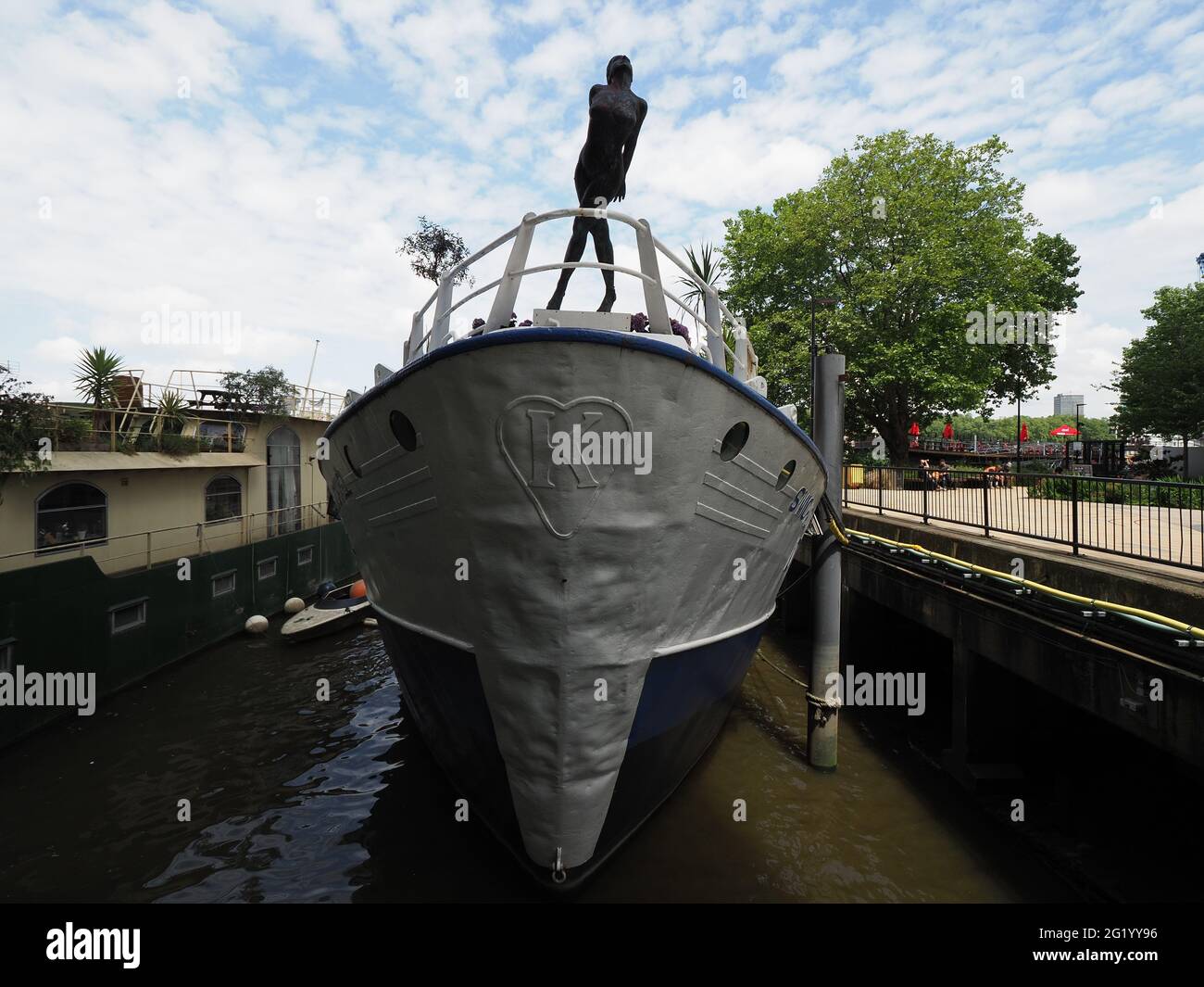 Boat with Figurehead Stock Photo - Alamy