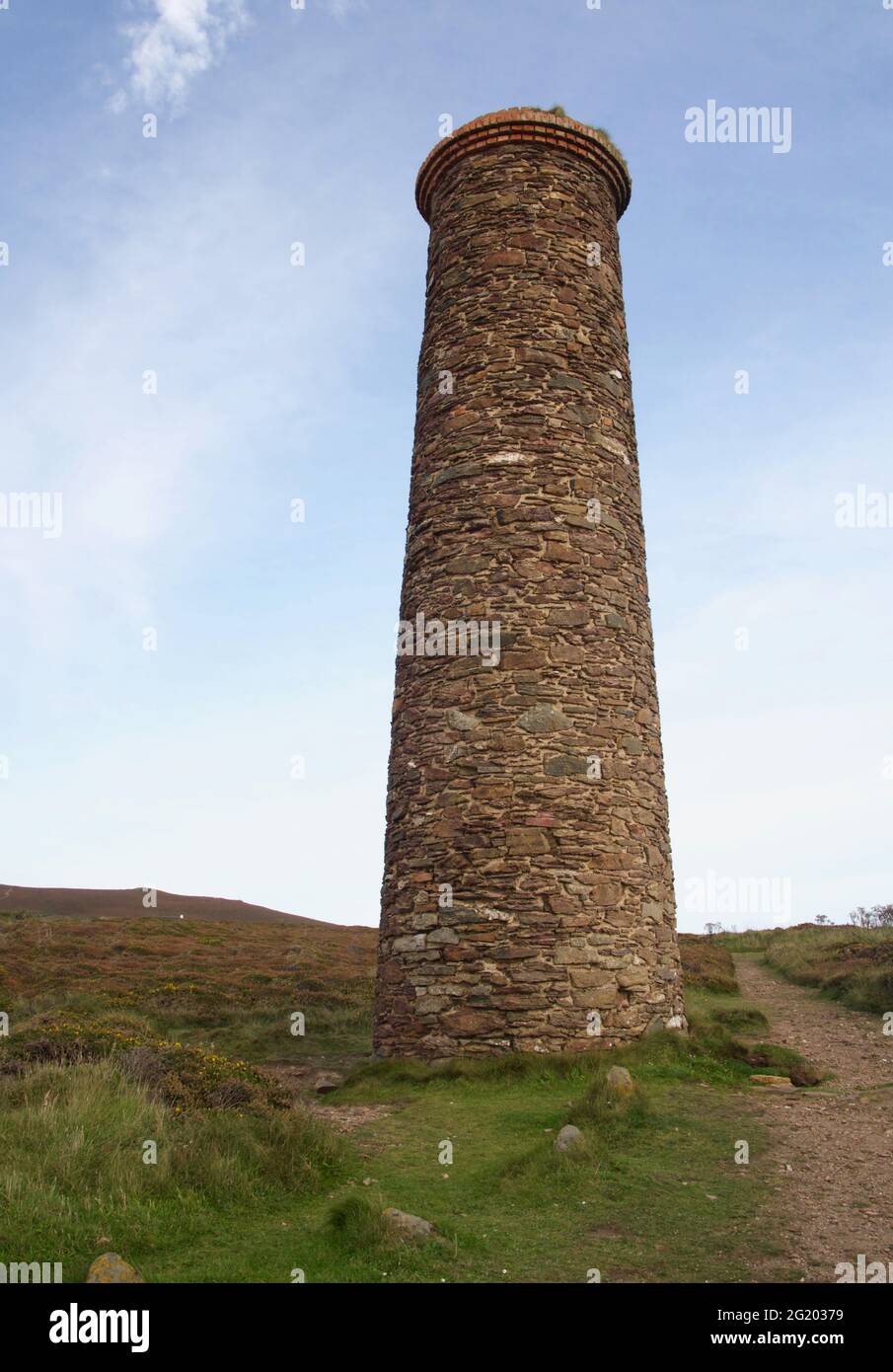 Lone Chimney Smoke Stack Built from Stone of Wheal Coates Mine. St ...