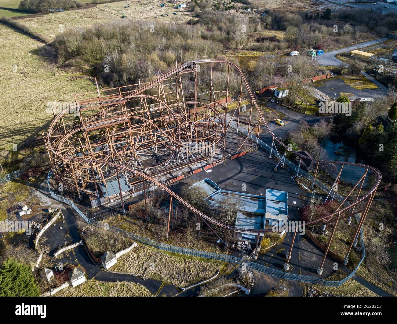 The Now demolished Knightmare Rollercoaster at the now Closed Camelot ...