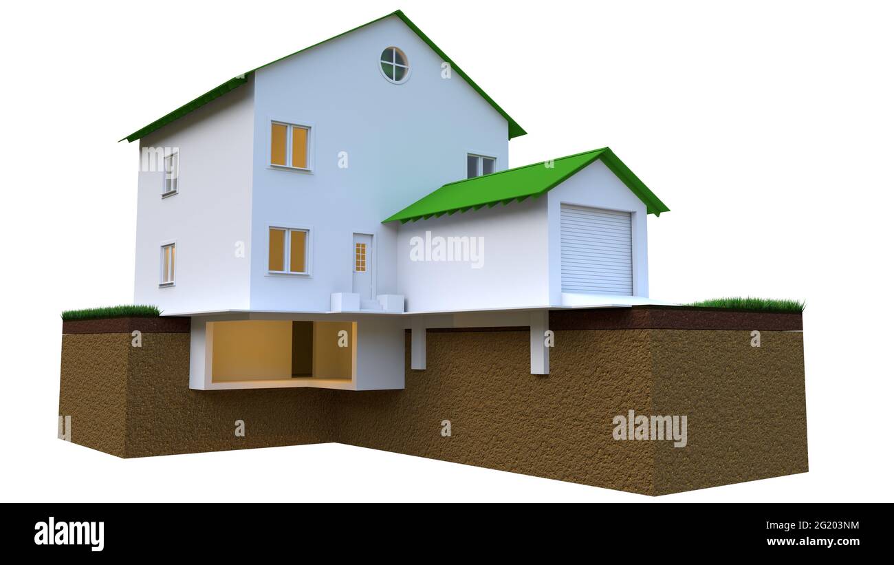 private home base - isolated industrial 3D rendering Stock Photo - Alamy