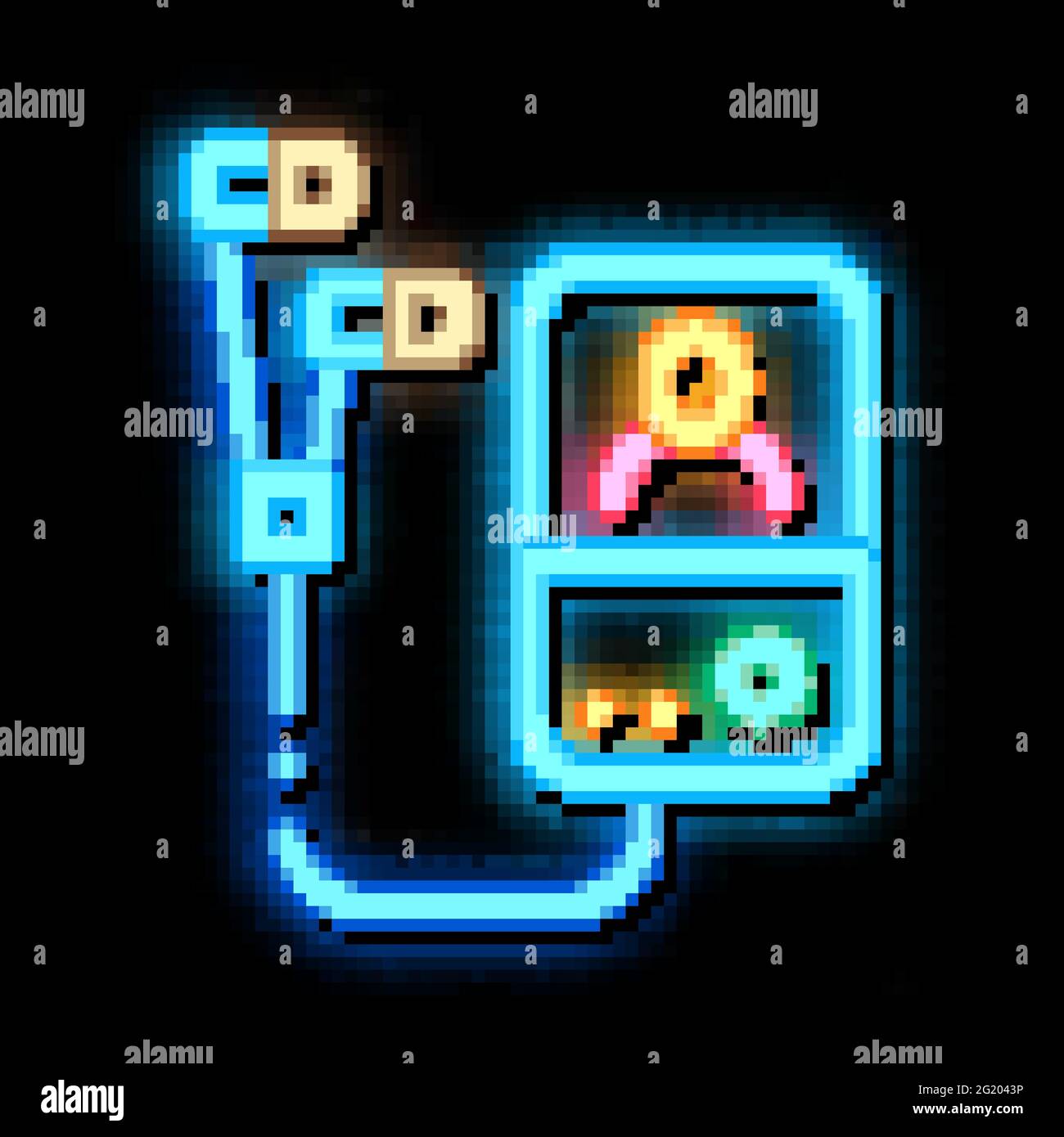 Record Guide on Player neon glow icon illustration Stock Vector Image ...