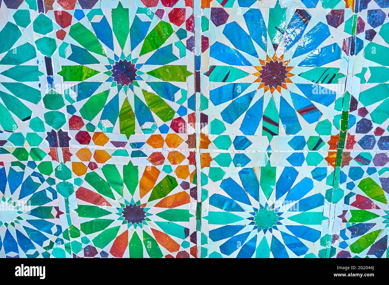 CORDOBA, SPAIN - SEPTEMBER 30, 2019: The colorful Islamic stellar and ...