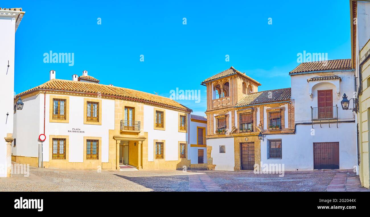 Panorama of the medieval Plaza de Maimonides square with historic ...