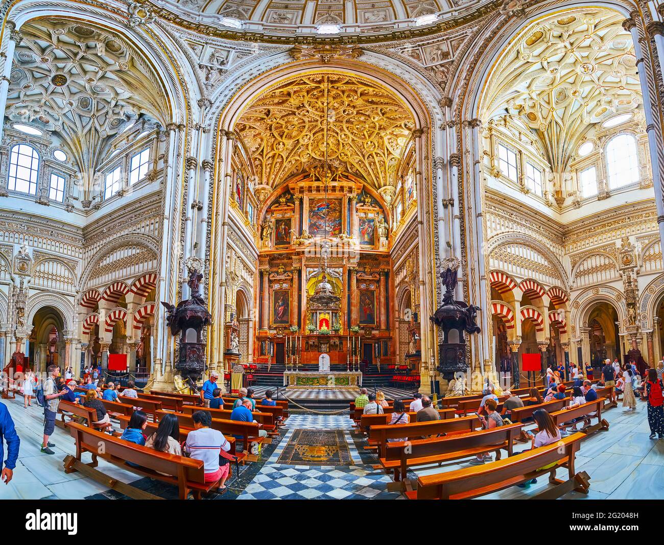 CORDOBA, SPAIN - SEP 30, 2019: Panorama of splendid medieval prayer ...