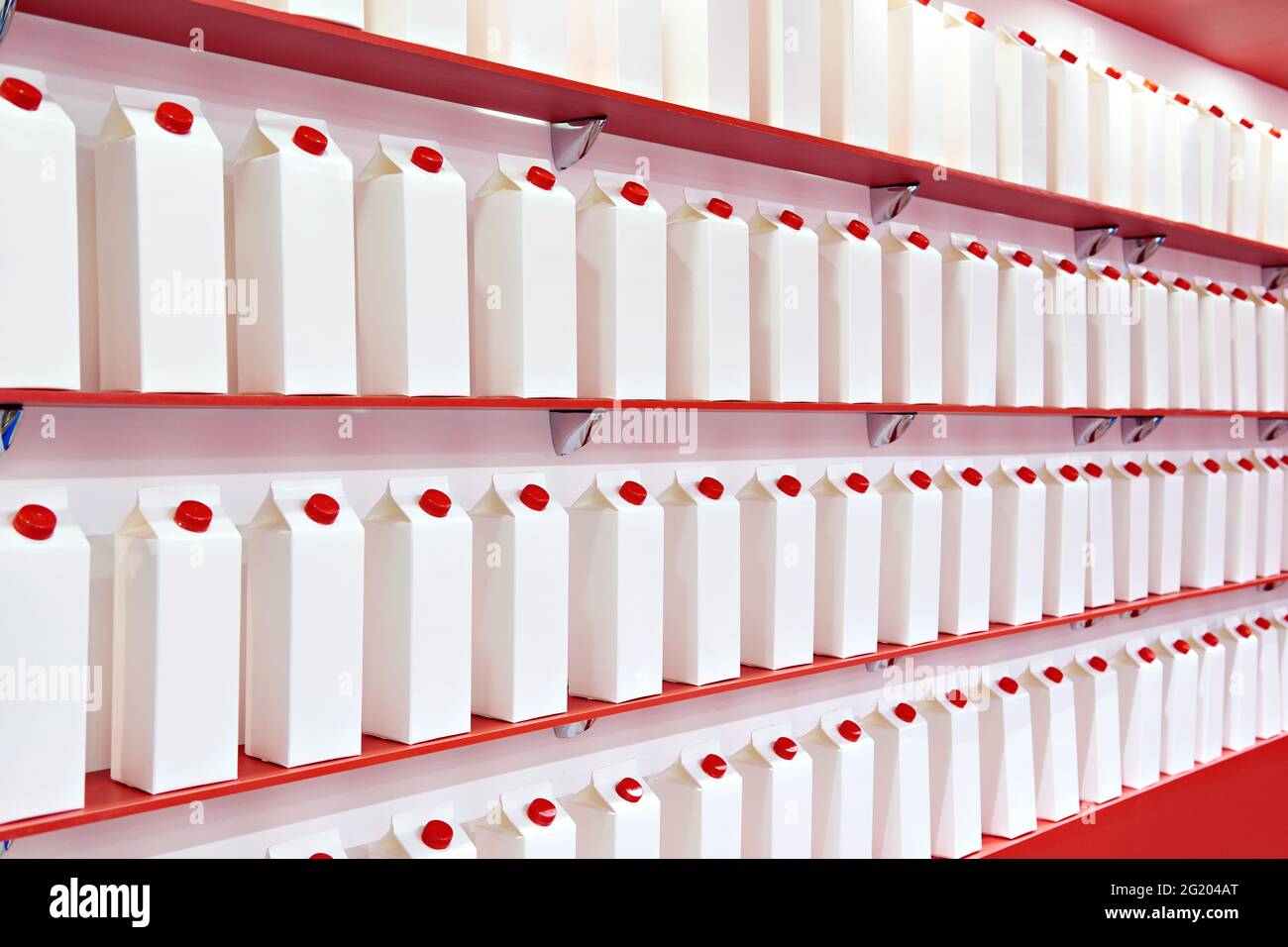 Packaging for pasteurized dairy products Stock Photo - Alamy