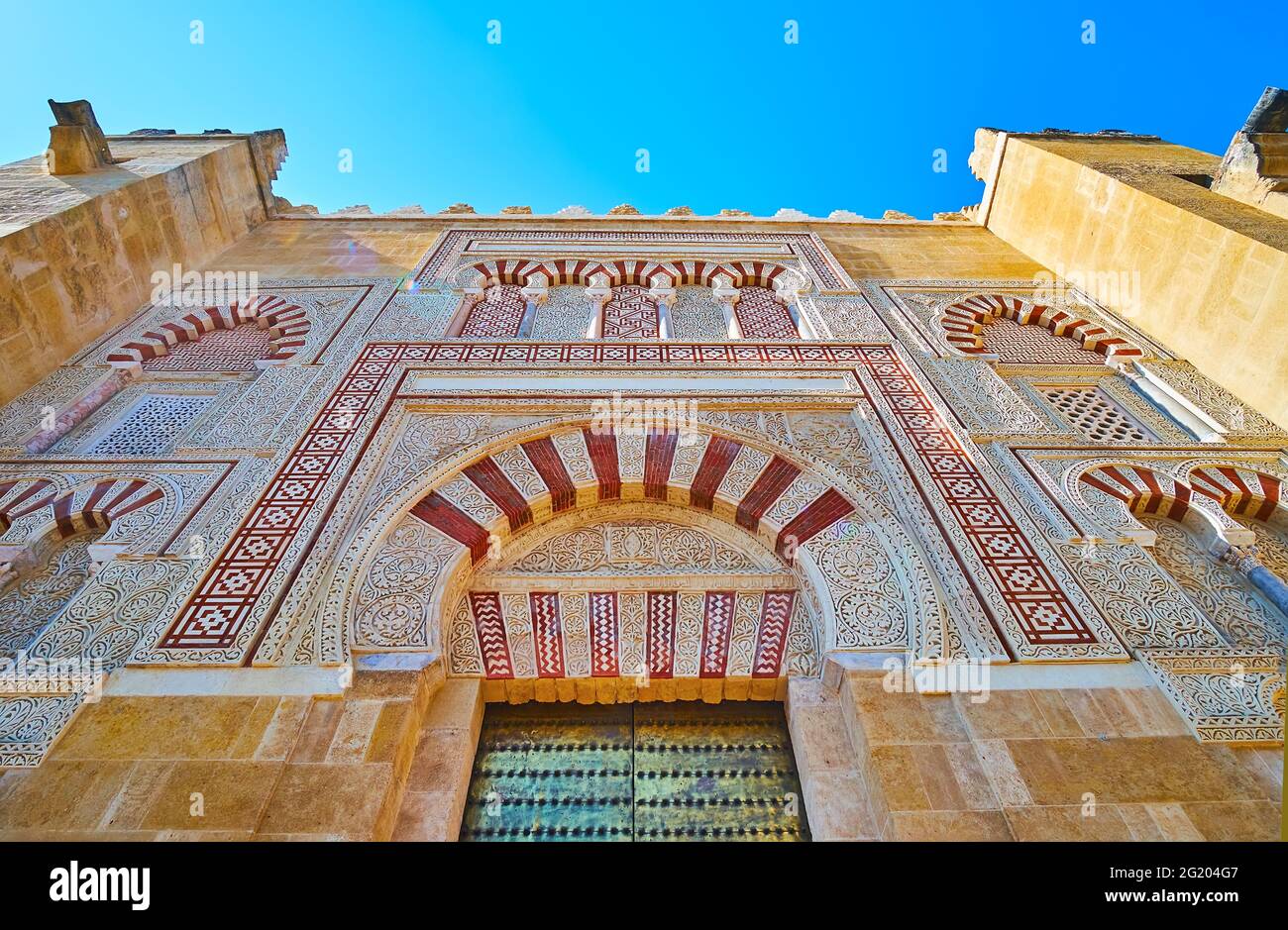 The masterpiece carved sebka decoration of Puerta de San Jose gate of ...