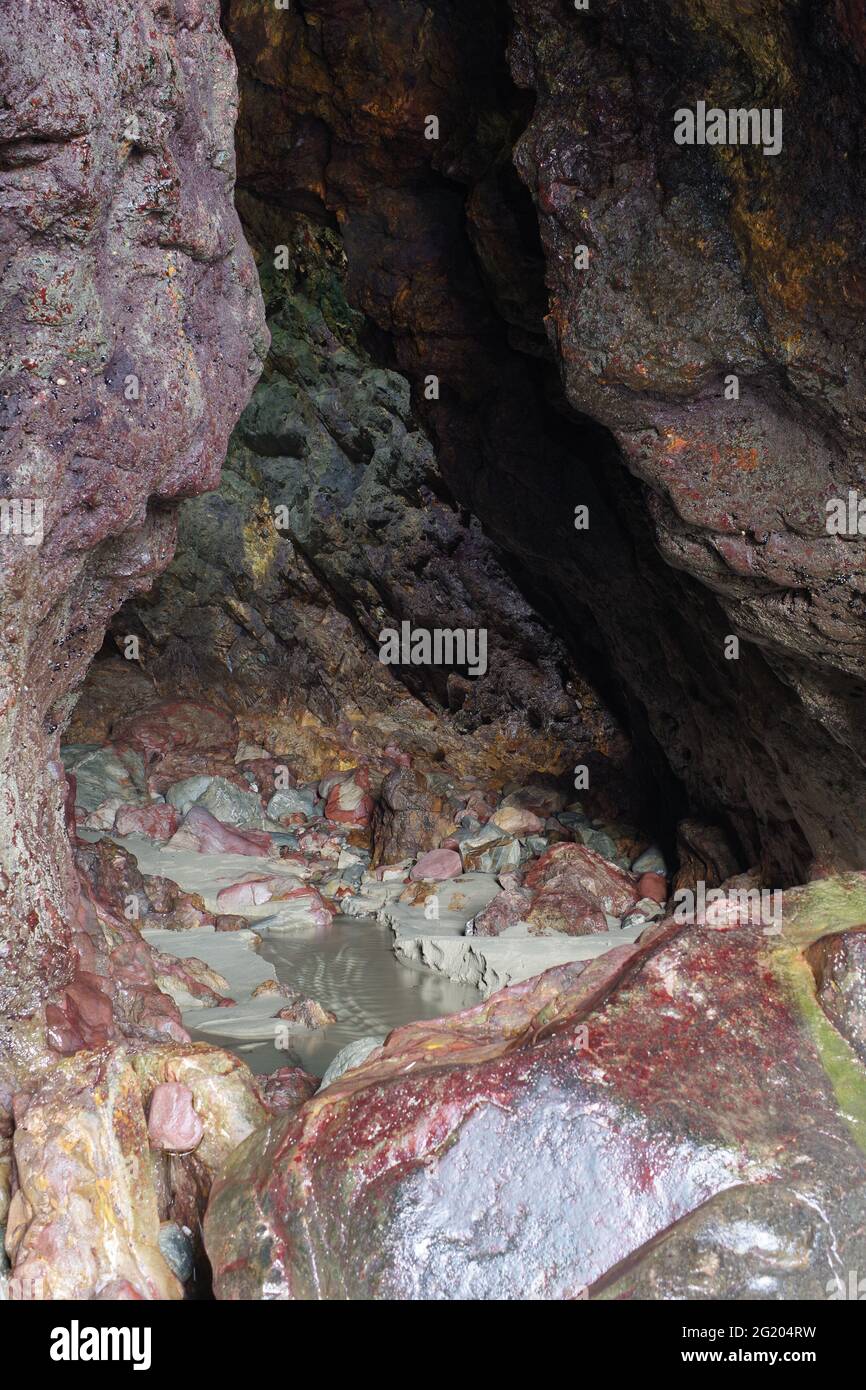 Sea Cave Mine Adit. Wheal Coates, St Agnes, North Cornwall, UK ...
