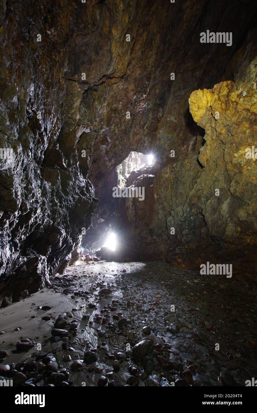 Sea Cave Mine Adit. Wheal Coates, St Agnes, North Cornwall, UK ...