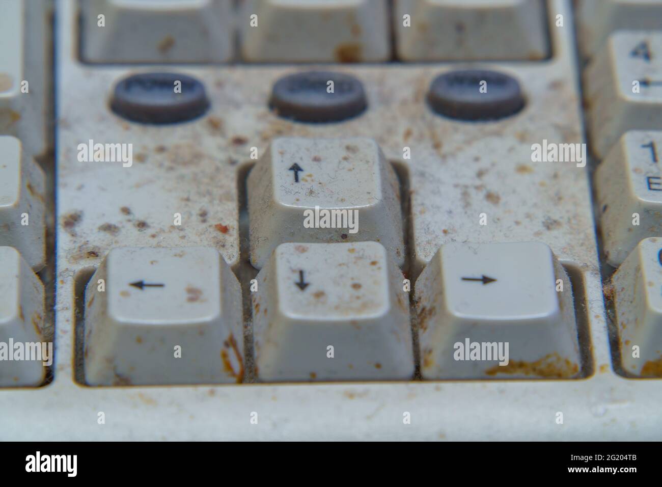 A fragment of a dirty and dusty computer keyboard close-up Stock Photo ...