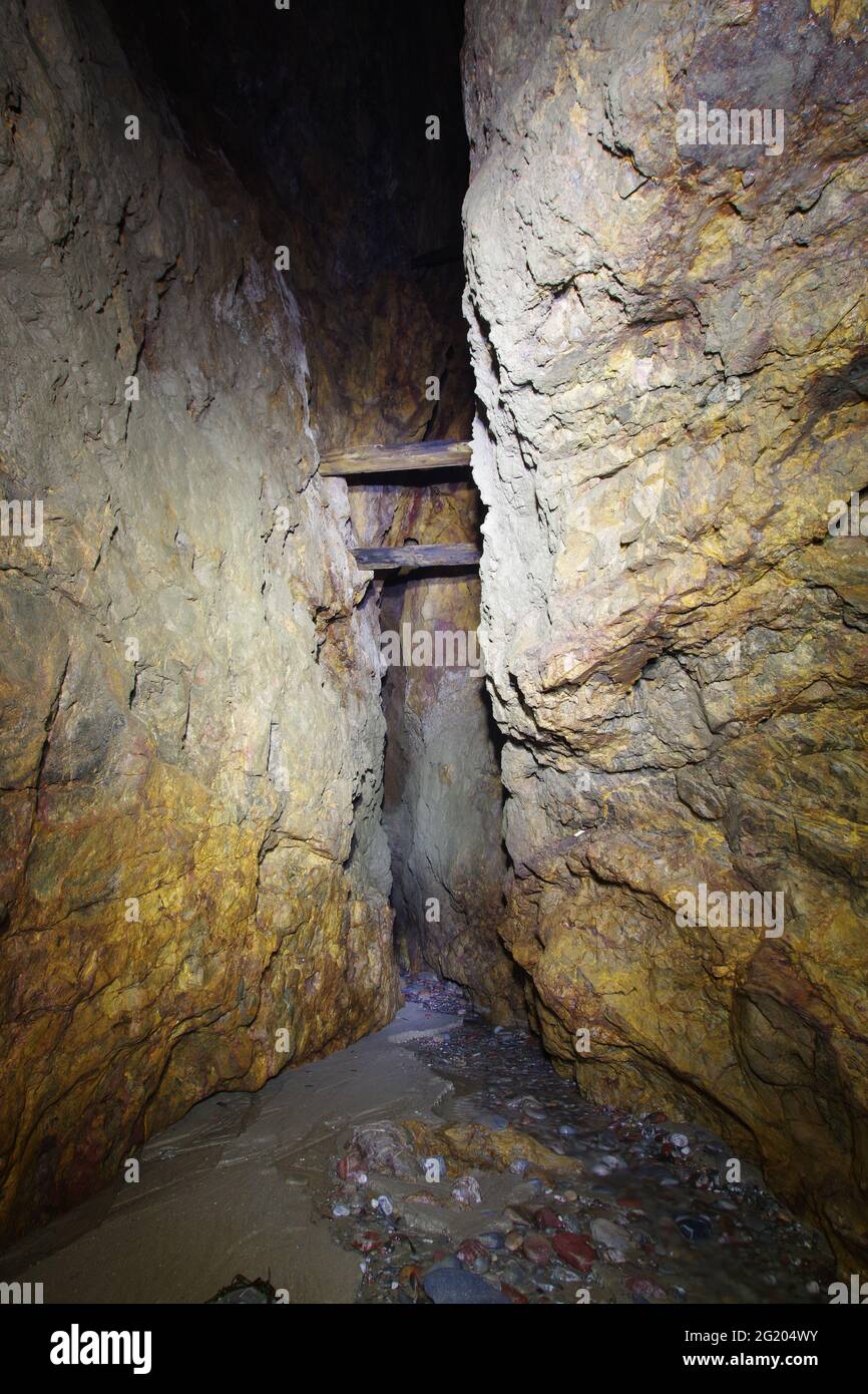 Sea Cave Mine Adit. Wheal Coates, St Agnes, North Cornwall, UK ...