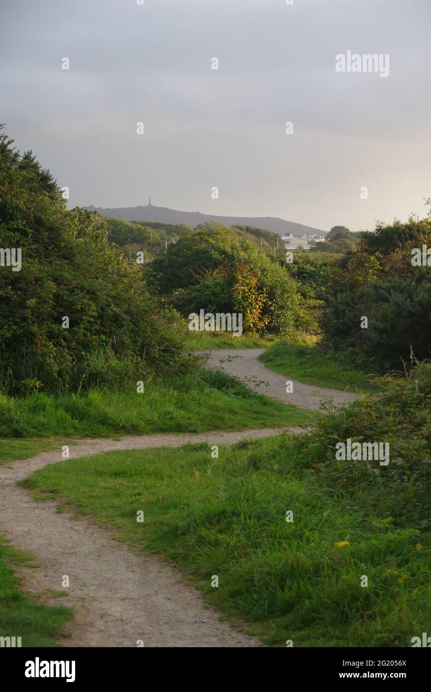 Winding Path at Wheal Peevor, Cornish Mine, on a summers evening ...