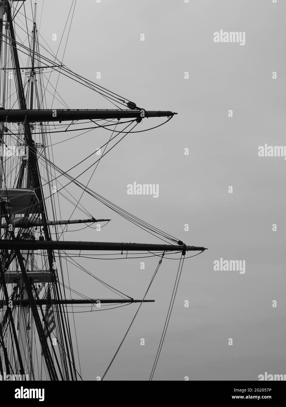 Monochromatic image of a bunch of tall masts Stock Photo - Alamy
