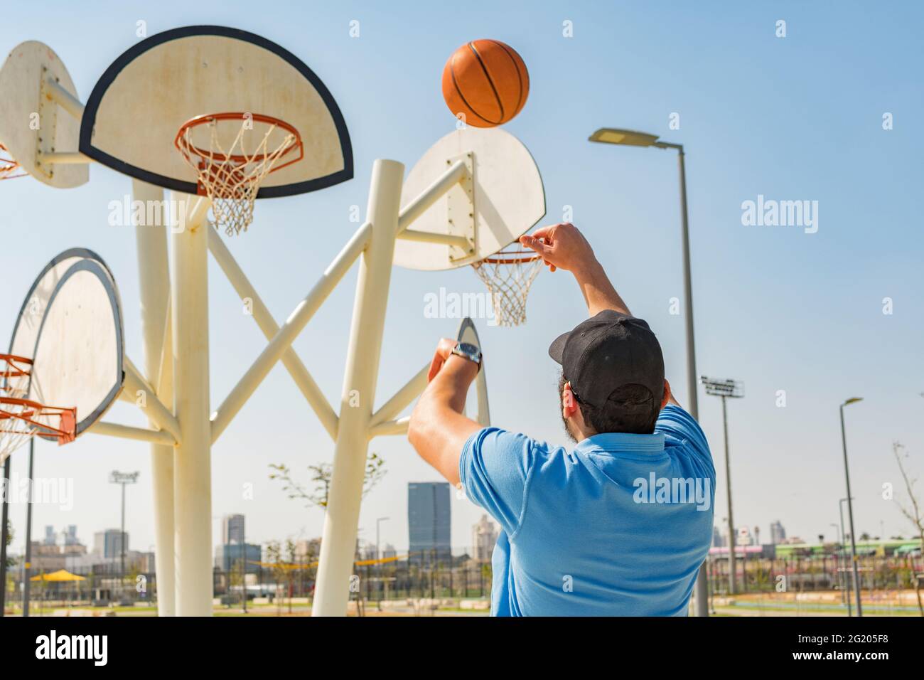 Basketball hoop during training in hi-res stock photography and images ...
