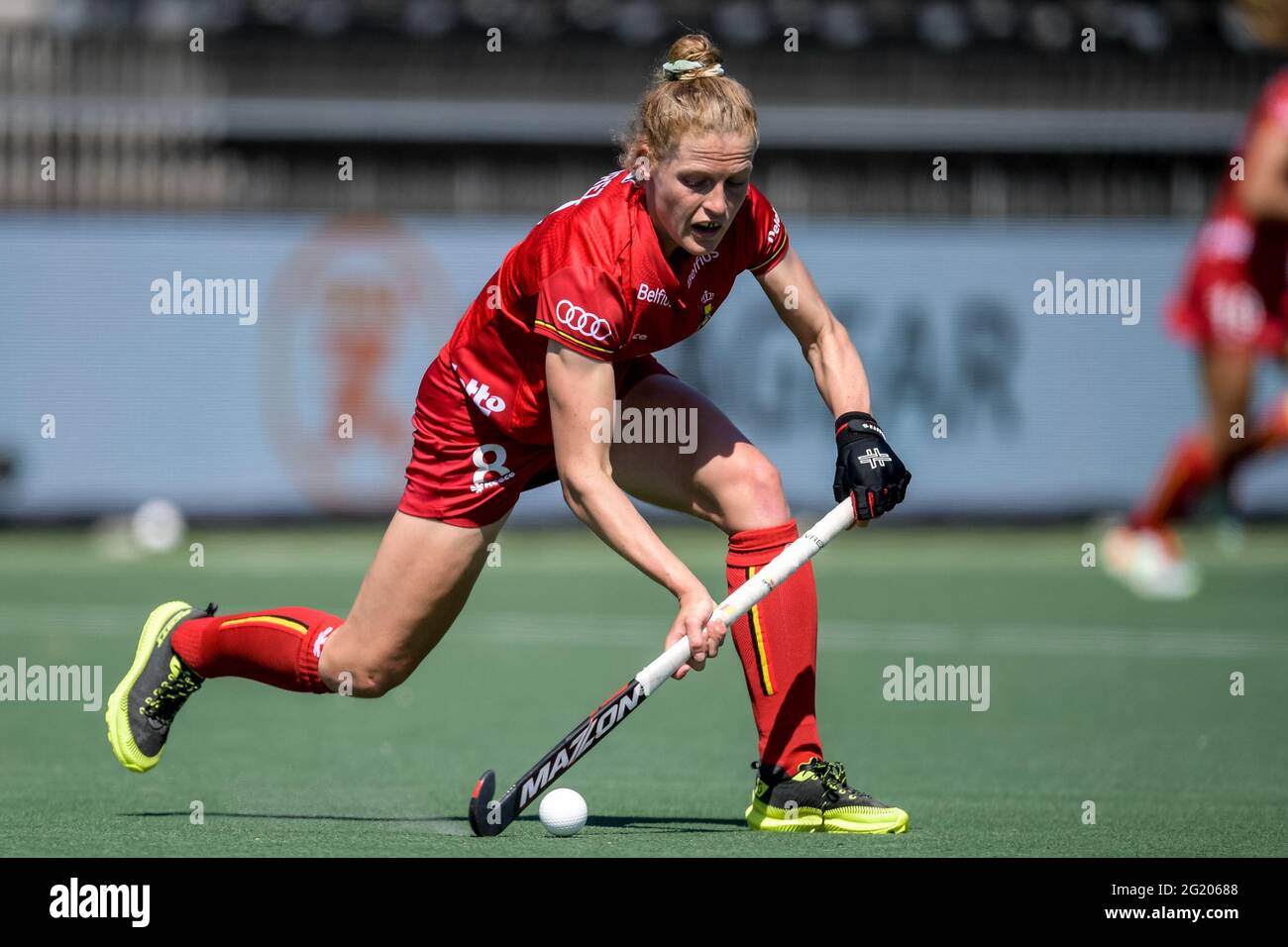 AMSTELVEEN, NETHERLANDS - JUNE 7: Emma Puvrez of Belgium during the ...