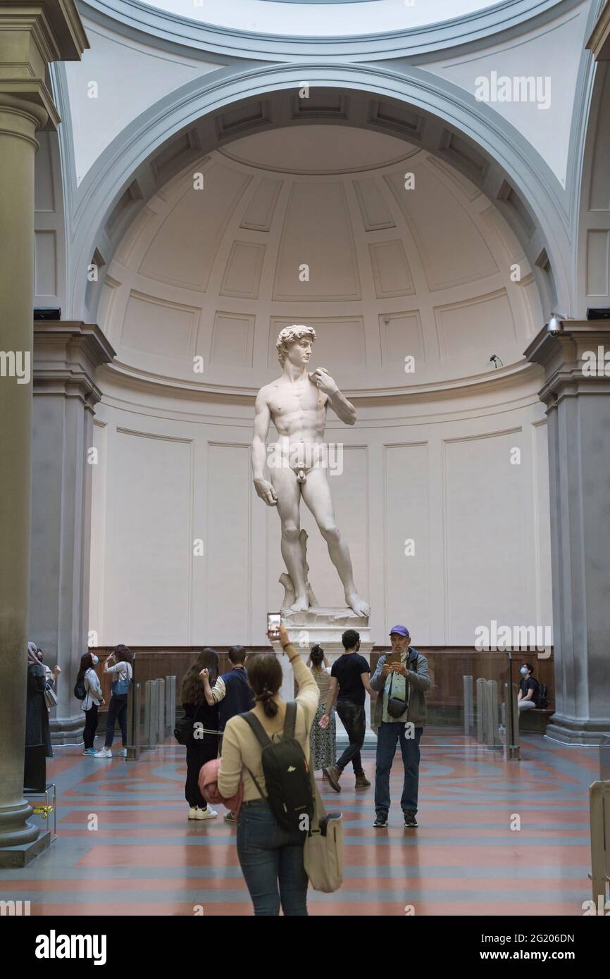 Statue of David by Michelangelo, Accademia gallery, Florence, Italy ...