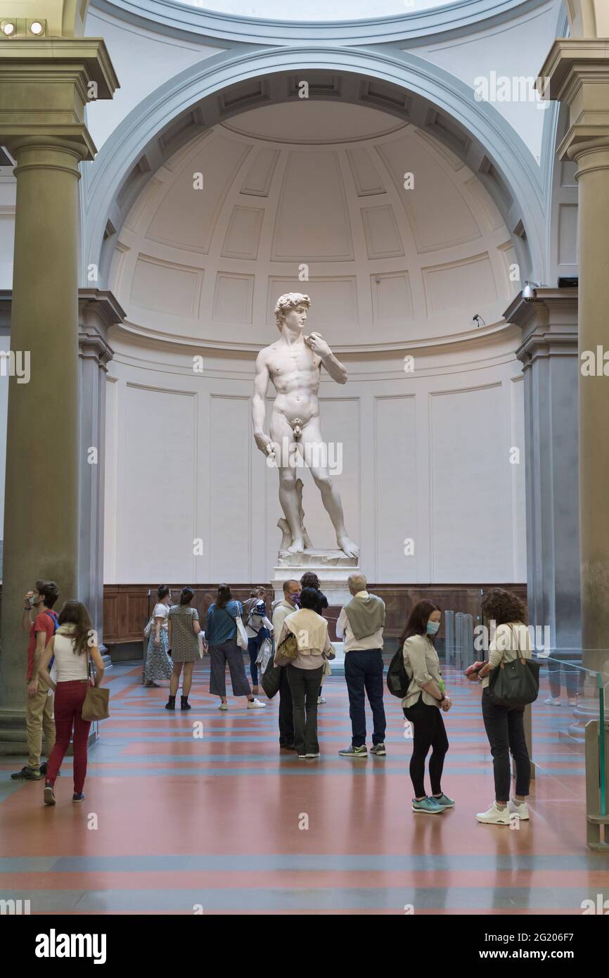 Statue of David by Michelangelo, Accademia gallery, Florence, Italy ...