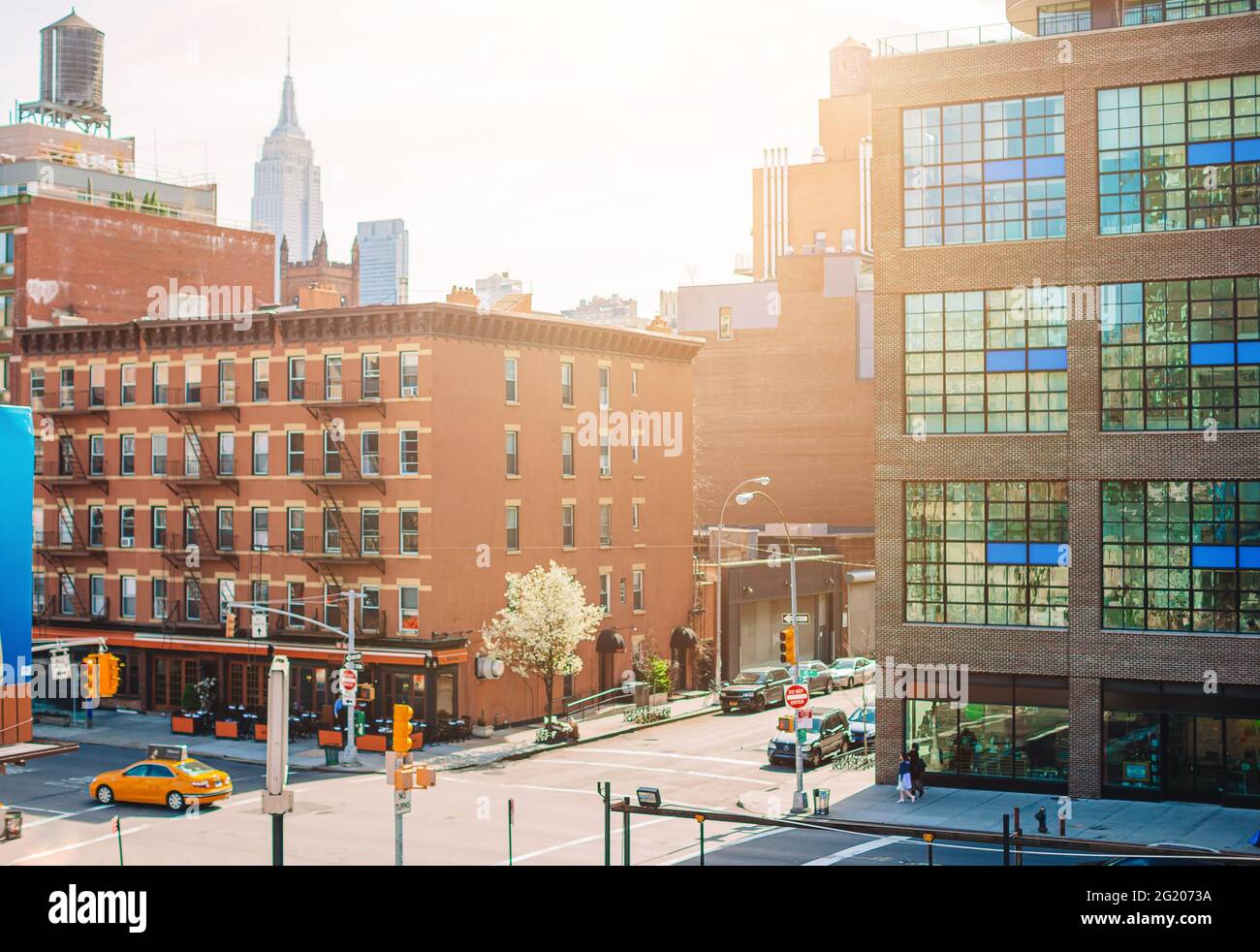 Empty streets in West Village at New York Manhattan, USA Stock Photo ...