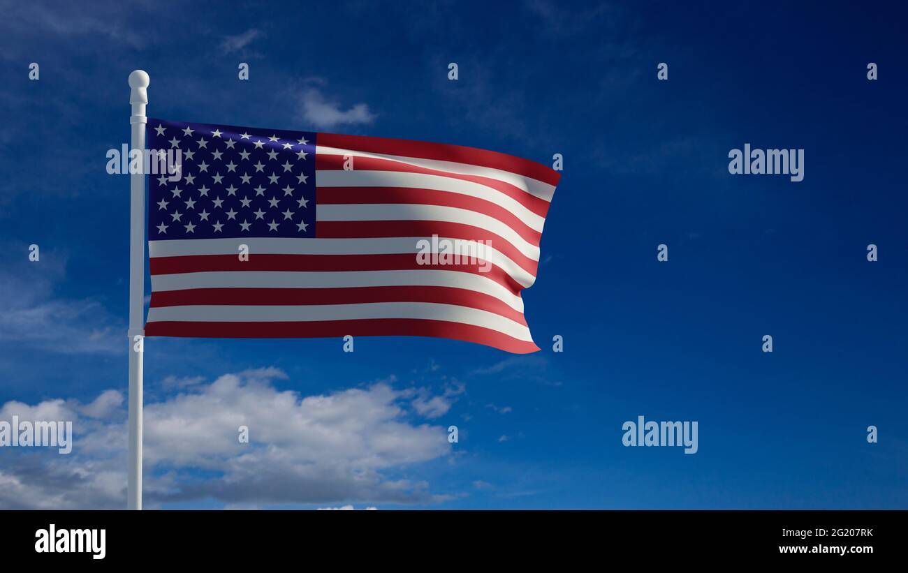 United States of America (USA) flag, waving in the wind - 3d rendering ...
