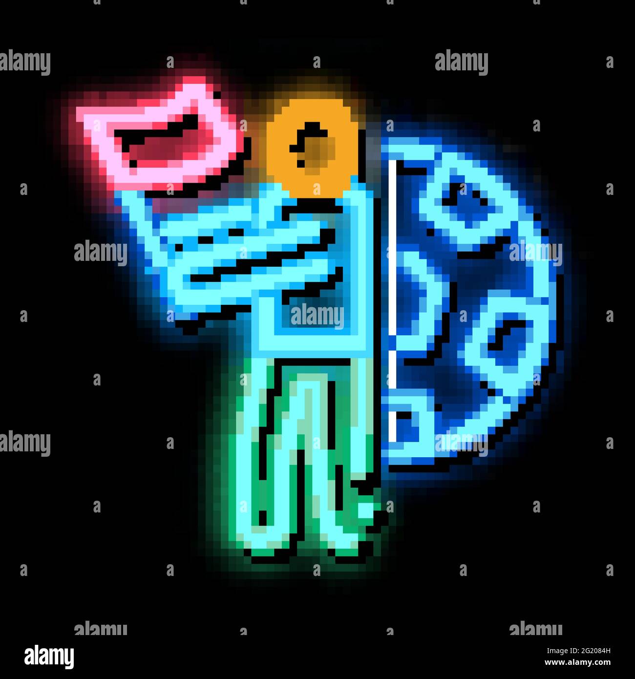 Football Fan neon glow icon illustration Stock Vector Image & Art - Alamy