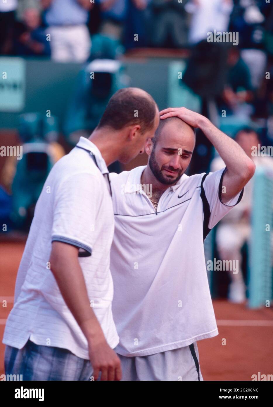 American tennis player Andre Agassi, Roland Garros, France 1999 Stock ...