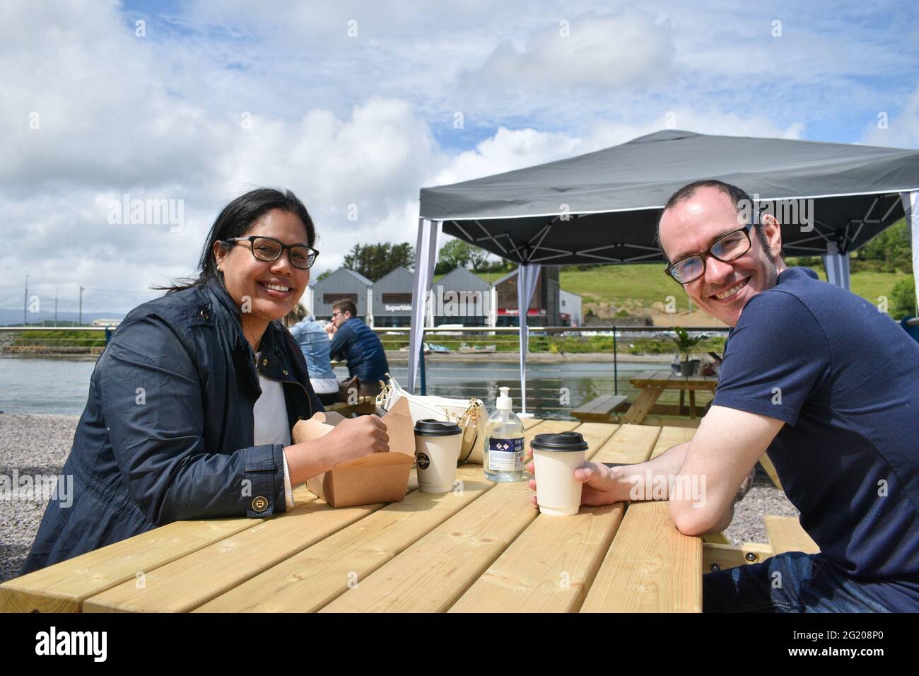 Bantry, West Cork, Ireland. 7th June, 2021. Many restaurants and bars ...