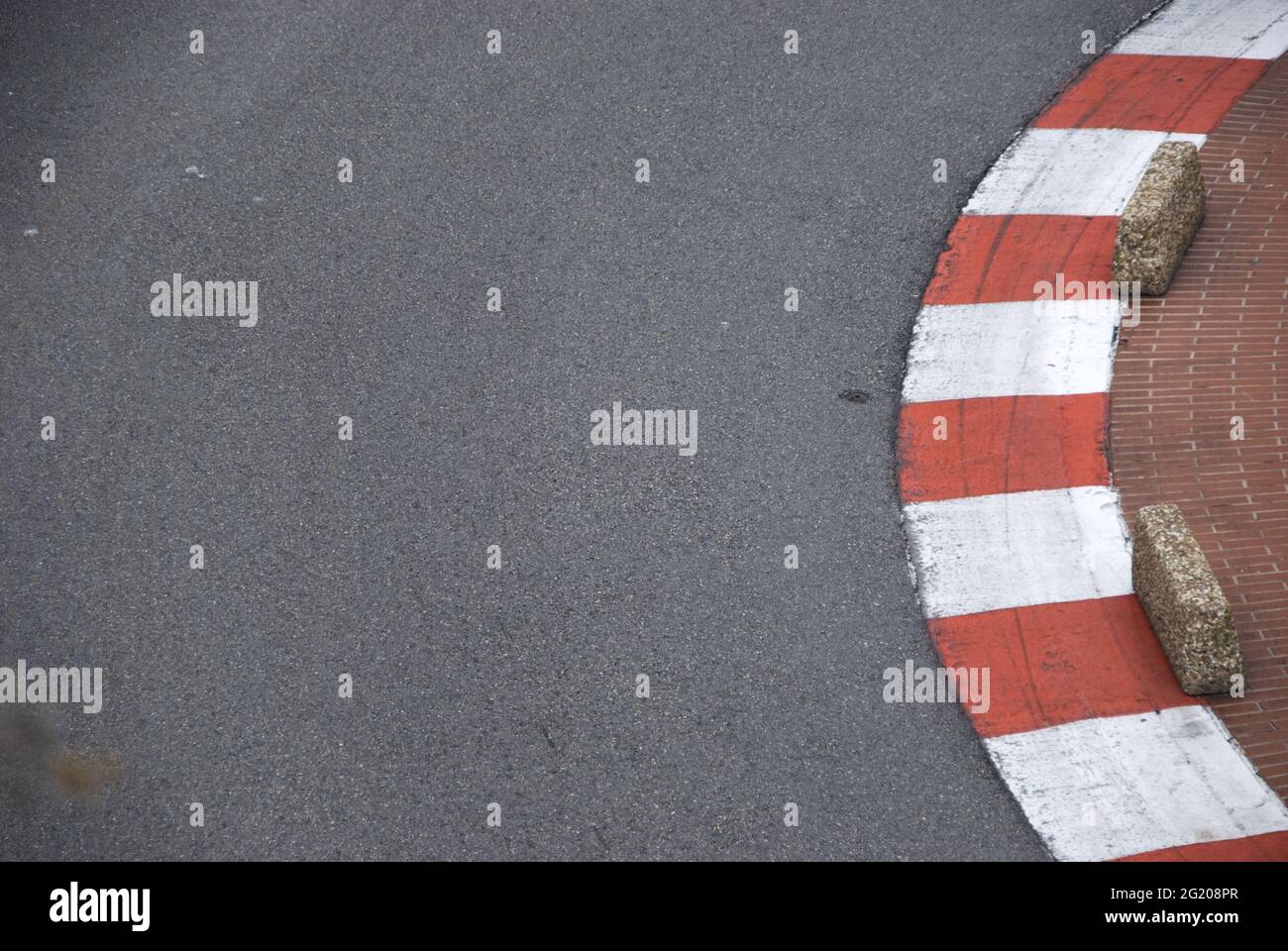 Red an white curbs of Monte Carlo Formula 1Race track Stock Photo - Alamy