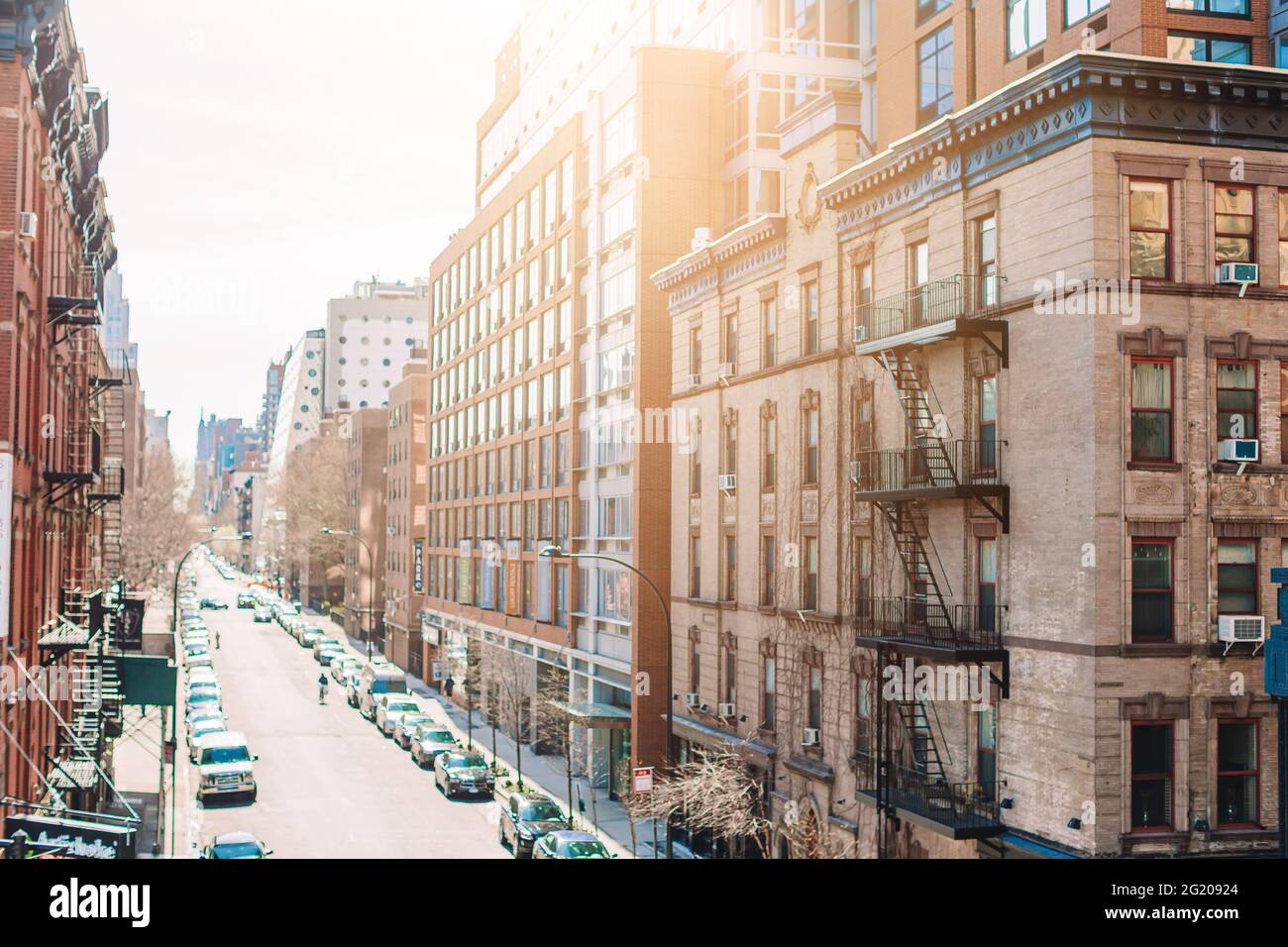 Empty streets in West Village at New York Manhattan, USA Stock Photo ...