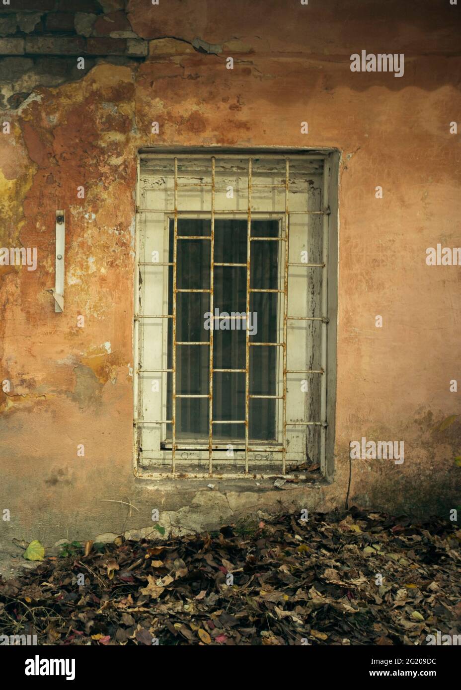 Abandoned. A window in an old ruined stone house Stock Photo - Alamy