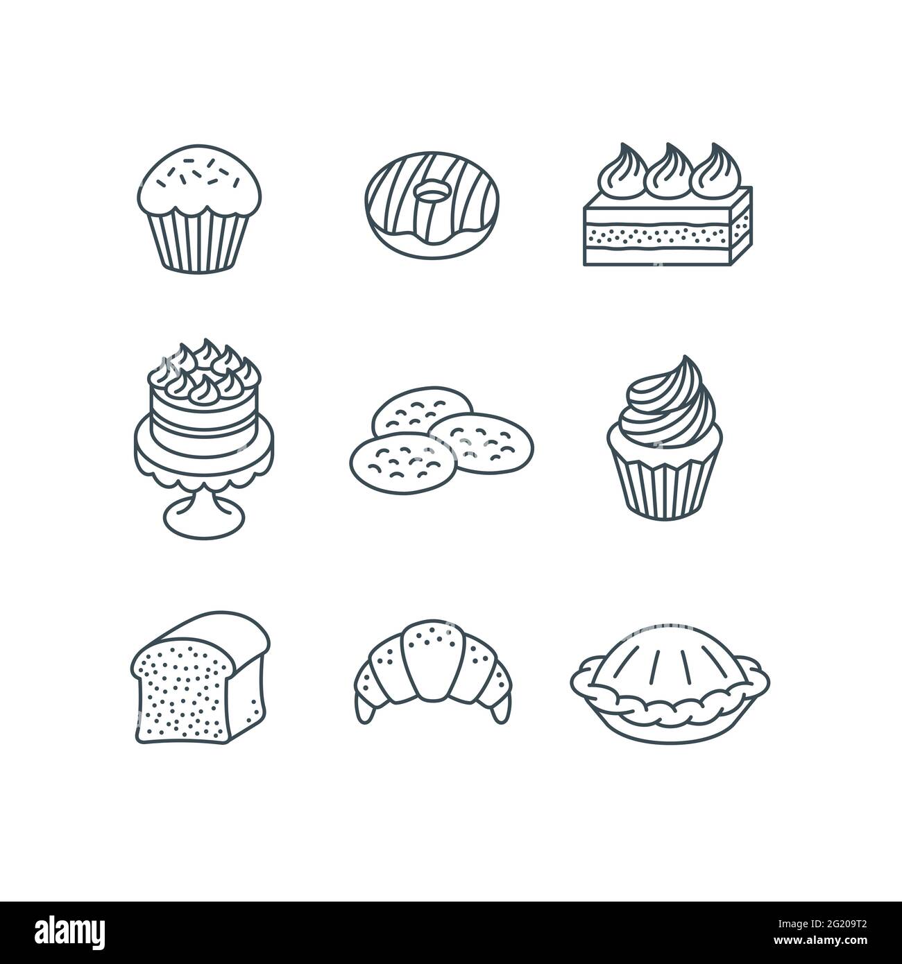 Donut linear icon sweet Stock Vector Images - Alamy