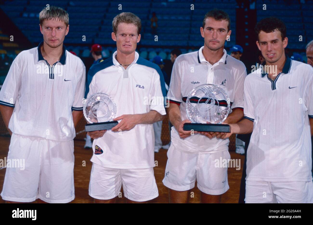 Czech tennis player Martin Damm, Slovak Dominik Hrbaty, South African ...