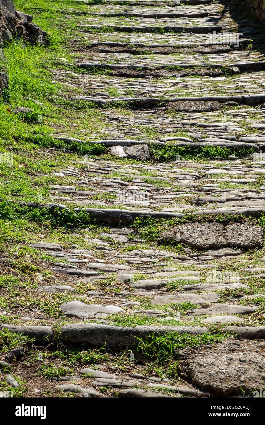 An Italian pathway leading to a castle Stock Photo - Alamy