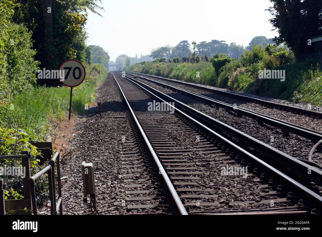 View of the Southeastern Train line, looking towards Martin Mill, from ...