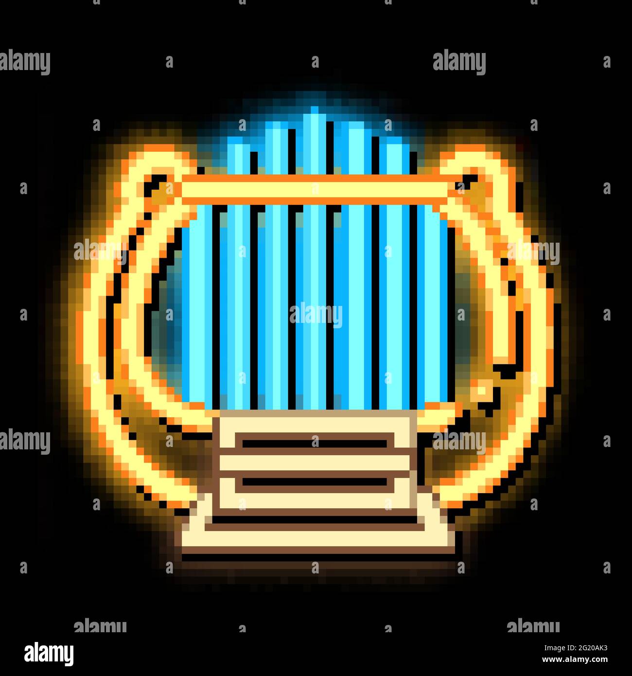 Harp neon glow icon illustration Stock Vector Image & Art - Alamy