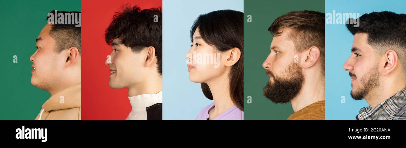 Emotions collage profile hi-res stock photography and images - Alamy