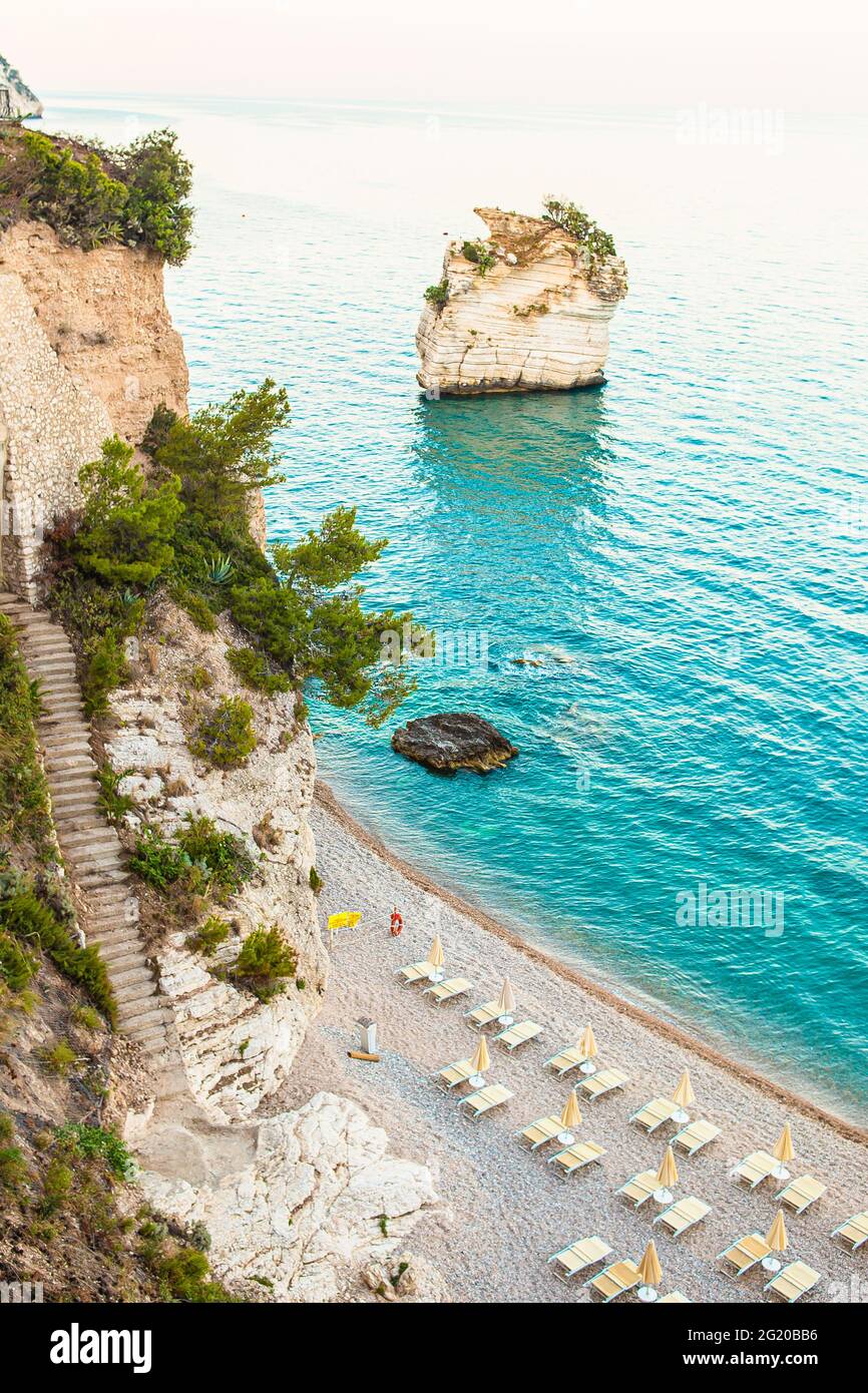 Beautiful beach with clear water in the reserve Gargano Stock Photo - Alamy
