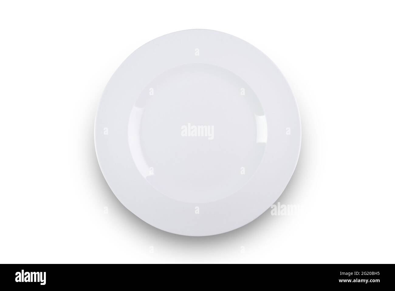 Medium white plain plate for non-circular lunch, dinner or dinner on ...