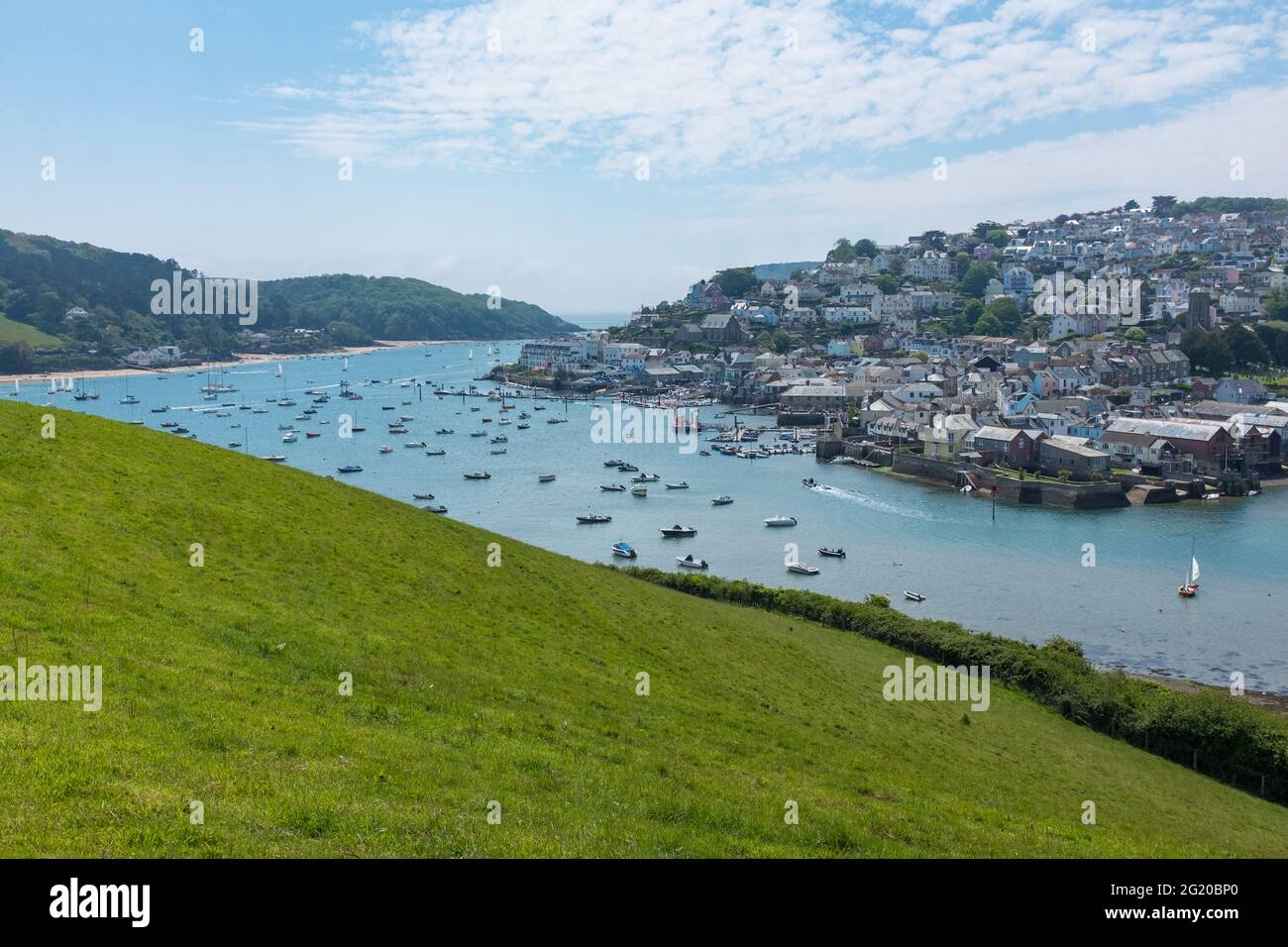 View of the South Hams town of Salcombe and the estuary from Snapes ...