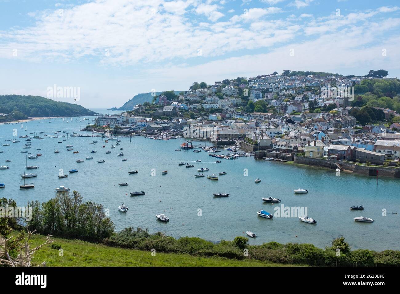 View of the South Hams town of Salcombe and the estuary from Snapes ...